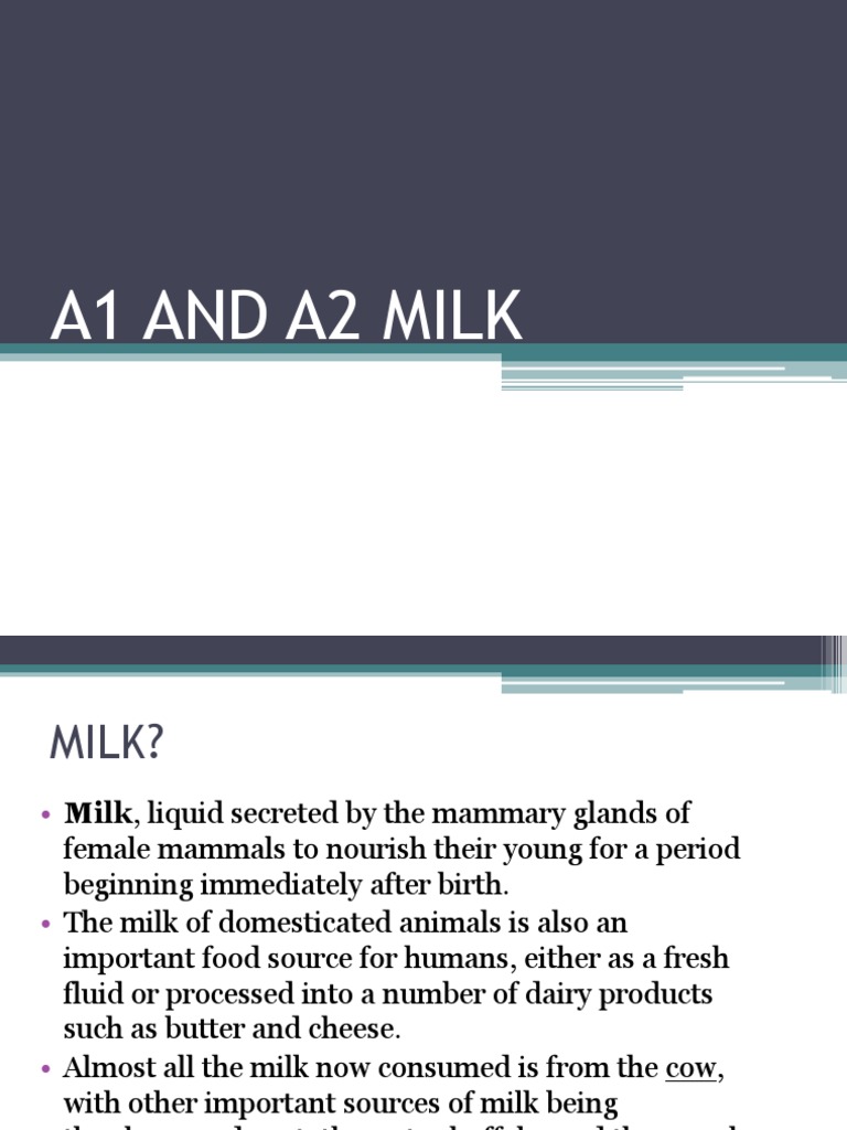 A1 and A2 Milk | PDF | Milk | Food And Drink
