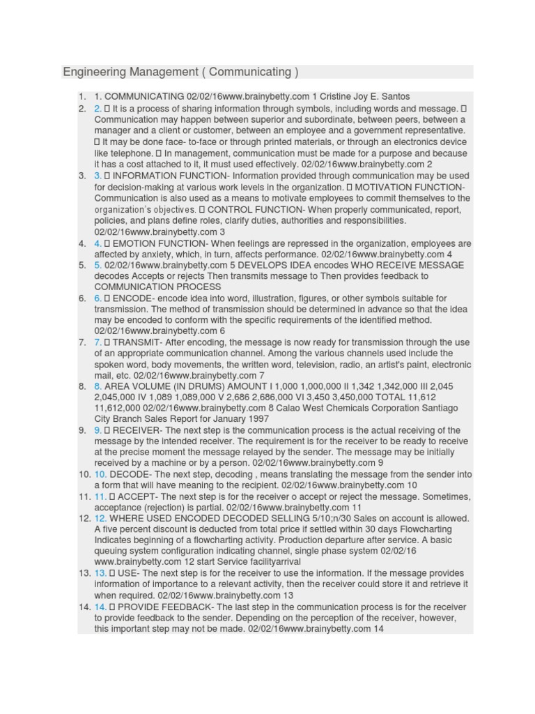 Engineering Management (Communicating) | Download Free PDF ...