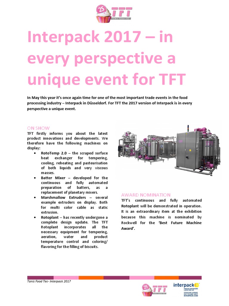 Tanis Food Tec Interpack Profile | PDF | Extrusion | Chemistry