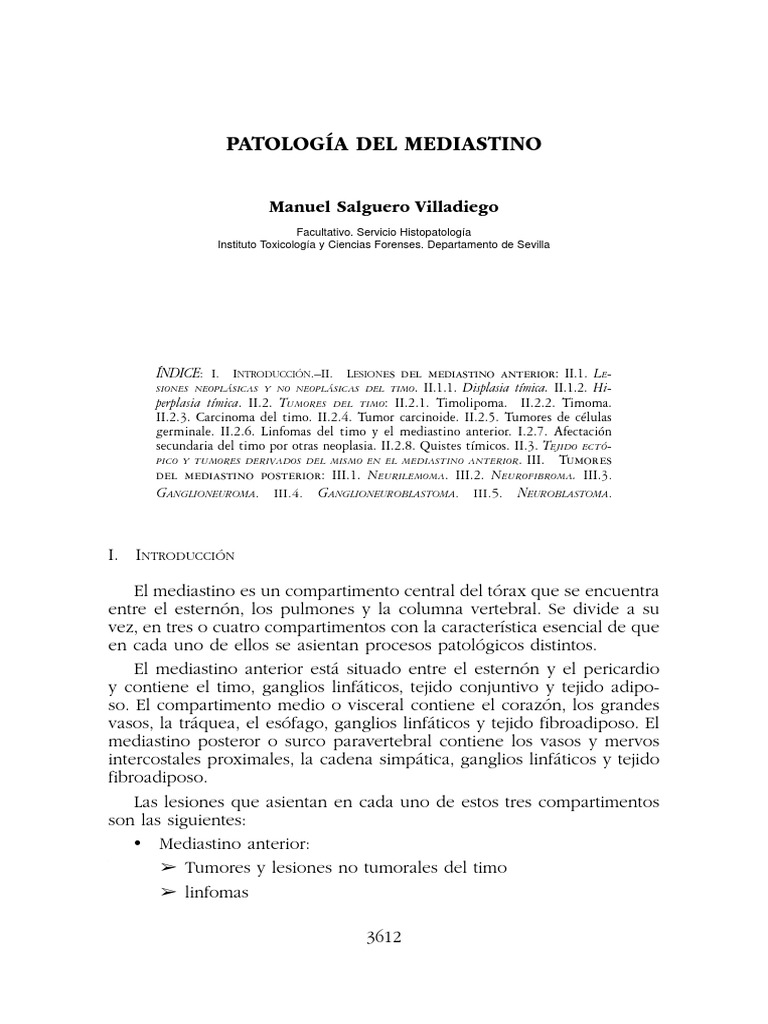 Restos tímicos en mediastino anterior | PDF | Timo | Cáncer de pulmón