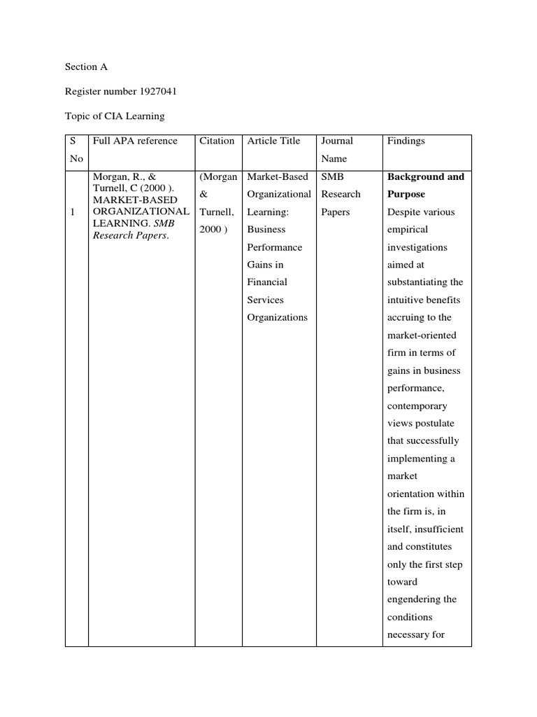 Research Papers.: Background and Purpose | Download Free PDF | Learning ...