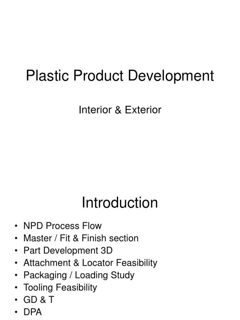 Plastic Product Development: Interior & Exterior | PDF