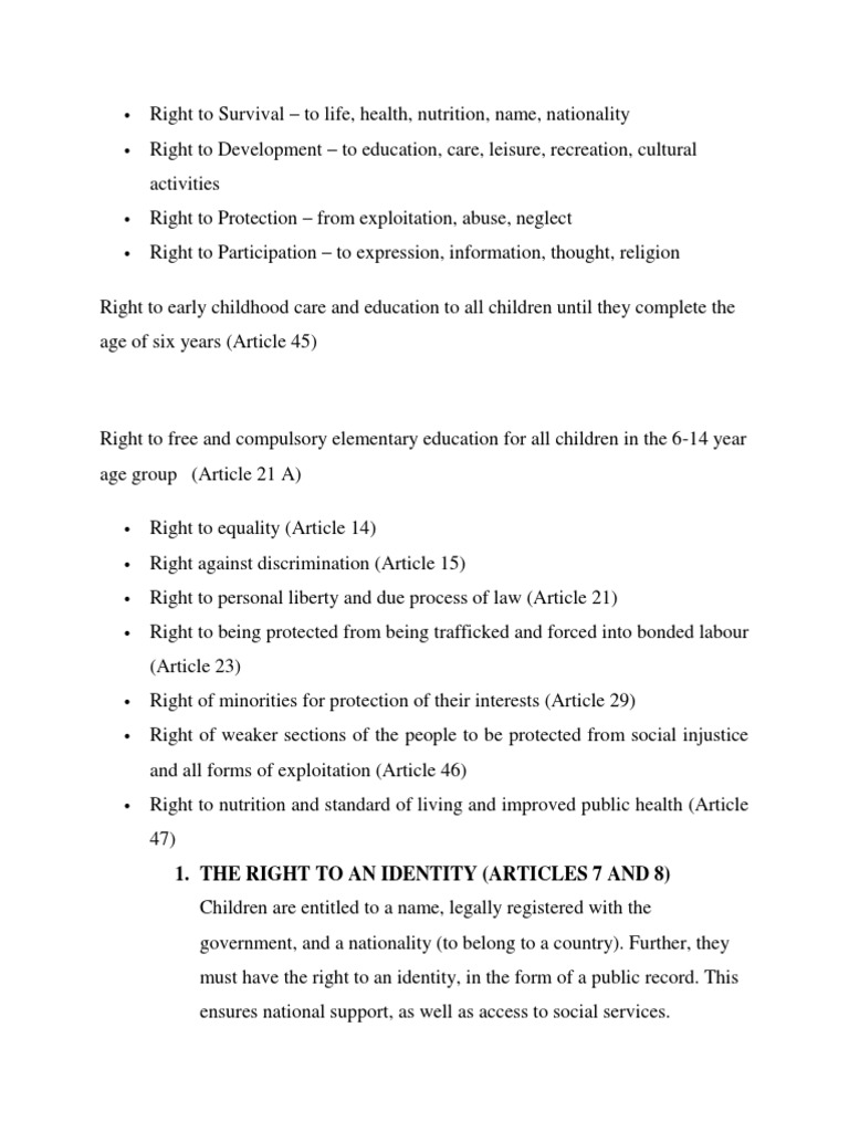 The Right To An Identity (Articles 7 and 8) | Download Free PDF ...