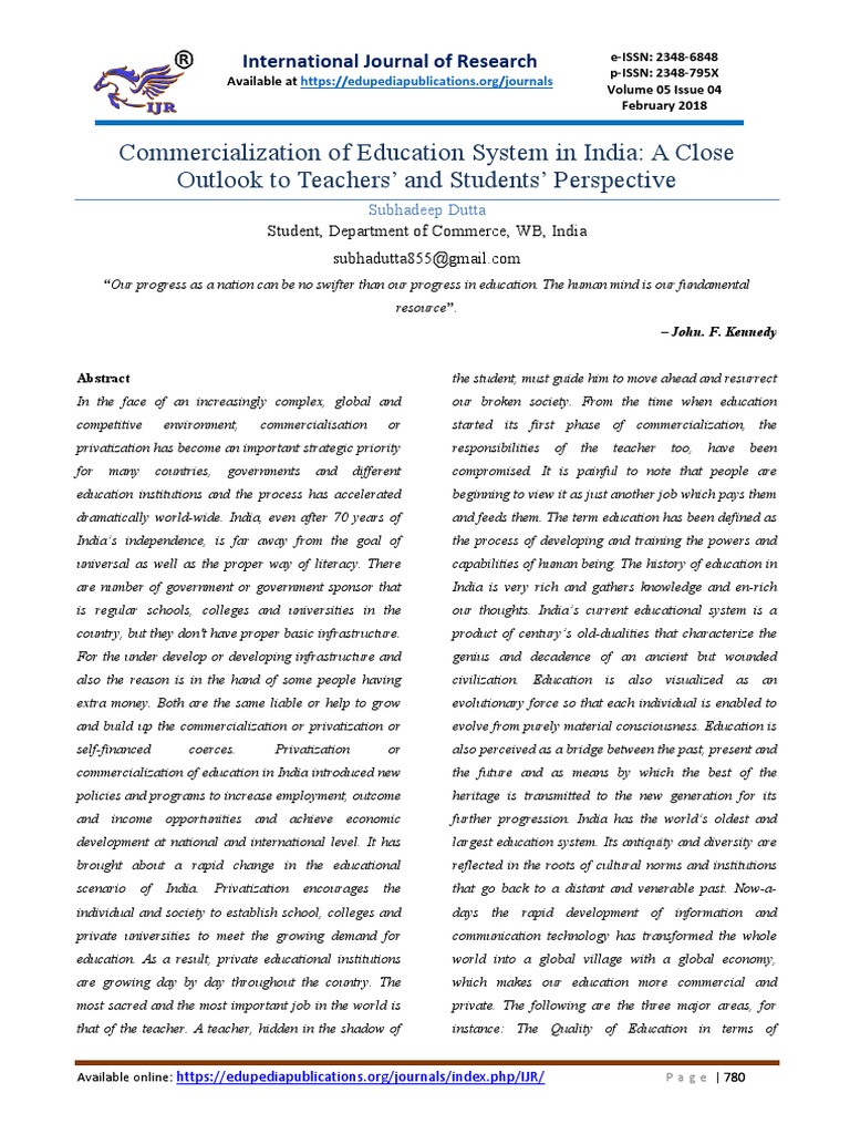 Commercialization of Education System in PDF | PDF | Economic Growth ...