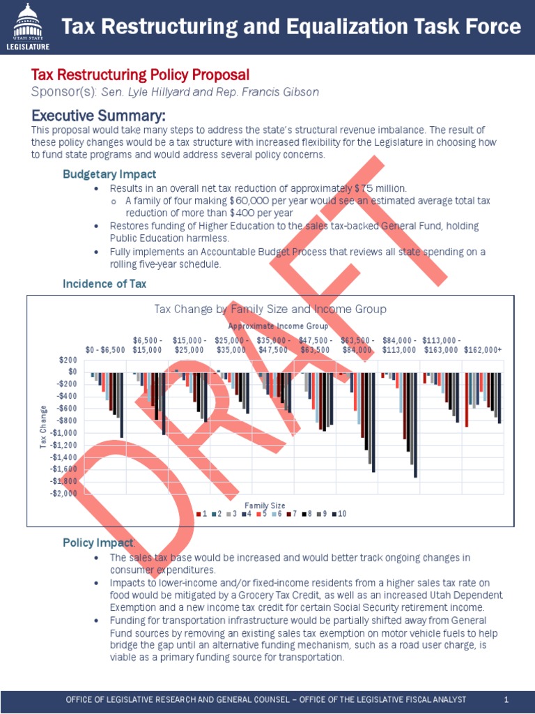 Executive Summary:: Tax Restructuring Policy Proposal | PDF | Sales ...