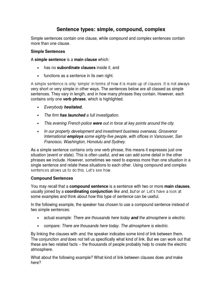 Understanding Sentence Structure: A Comprehensive Breakdown of Simple ...