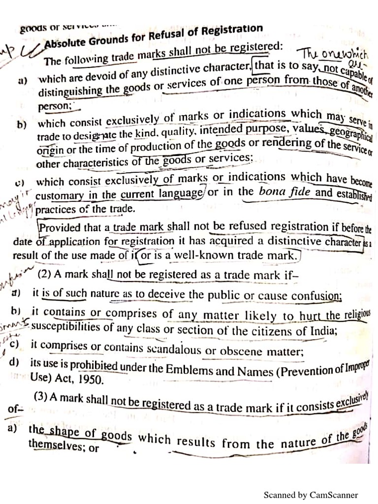 Grounds For Refusal of Registration PDF | PDF