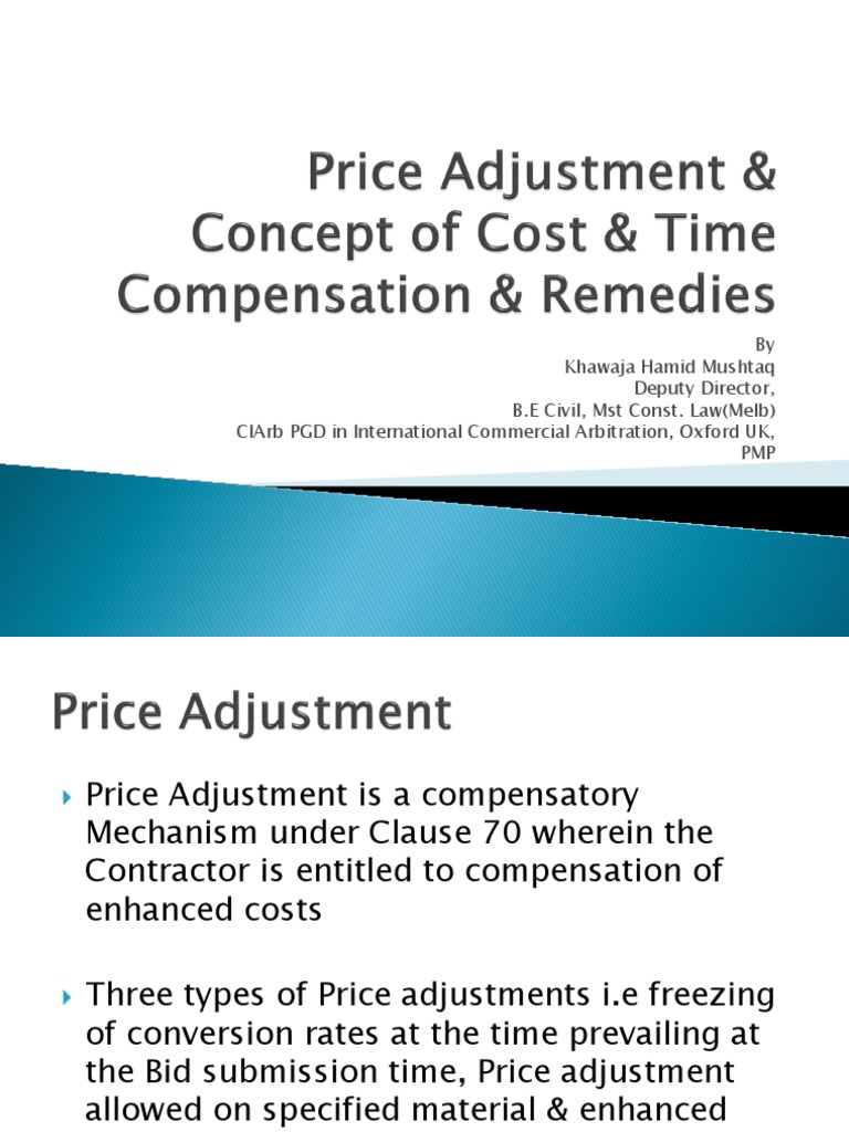 Presentation On Price Adjustment & Concept of Cost & Time Compensation ...