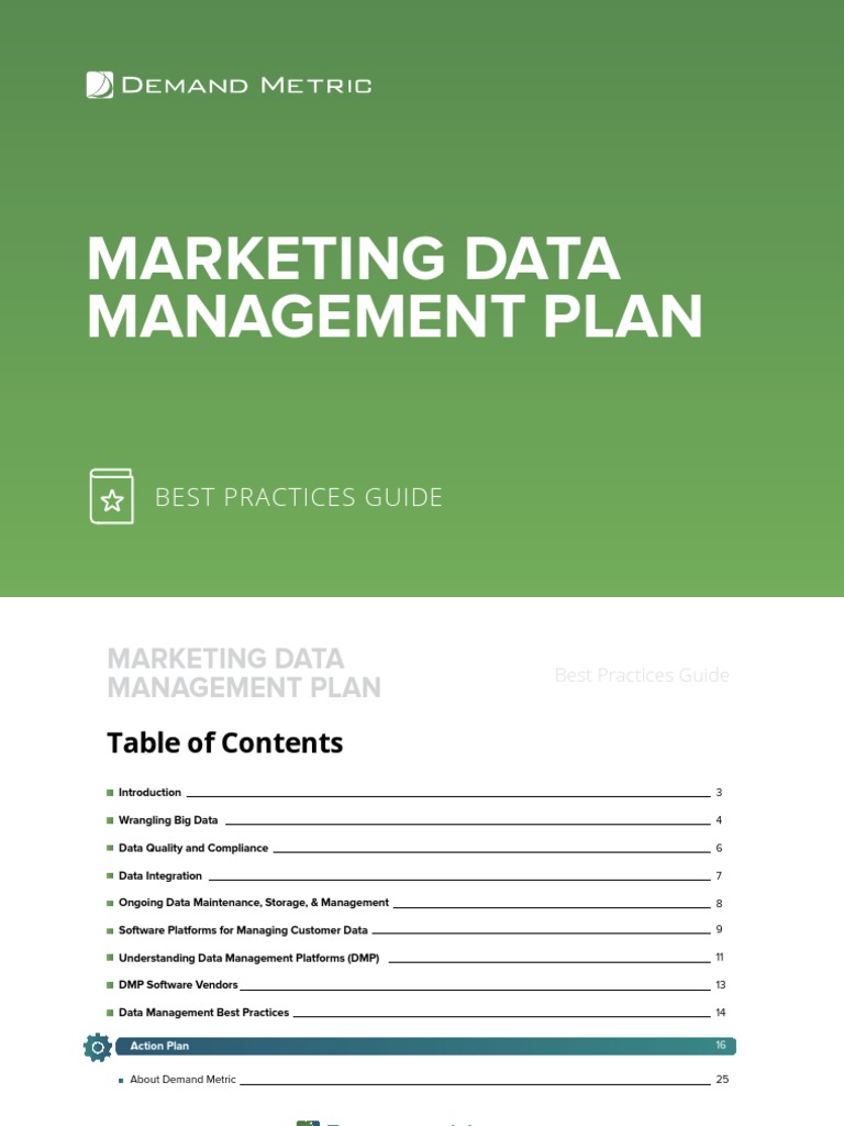 Marketing Data Management Plan Best Practices Guide | PDF | Big Data ...