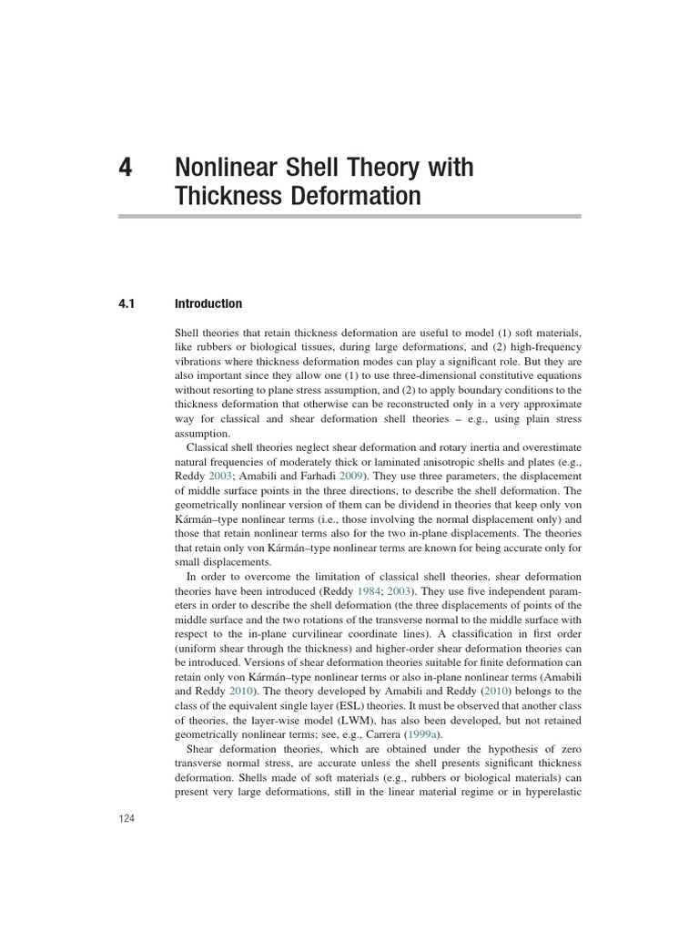 Nonlinear Shell Theory | PDF | Deformation (Mechanics) | Mechanics