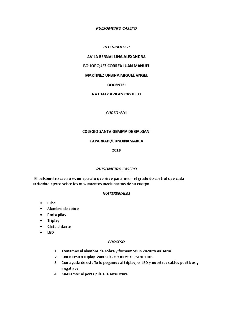 Pulsometro Casero | PDF