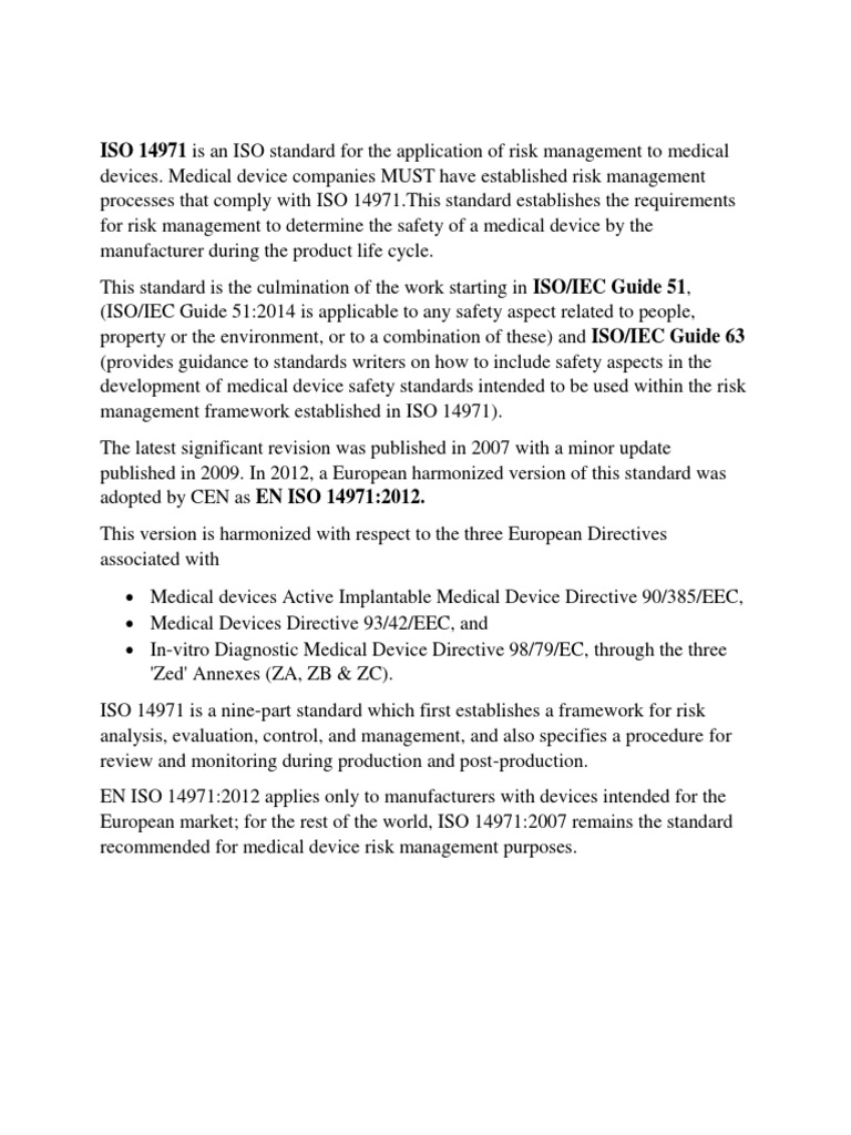 Iso 14975 | PDF | Risk Management | Medical Device