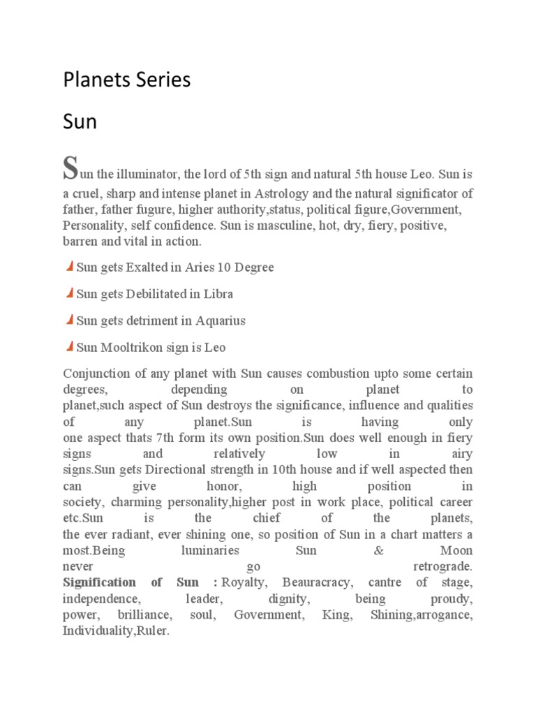 Understanding The Planets | PDF | Planets In Astrology | Astrological Sign