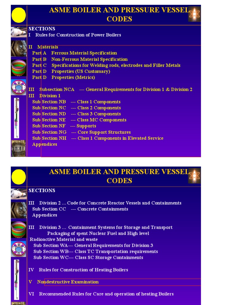 Asme Boiler and Pressure Vessel Codes: Sections | PDF | Welding ...