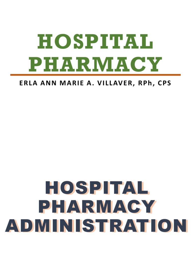 Hospital Pharmacy Presentation | PDF | Medical Prescription | Dose ...