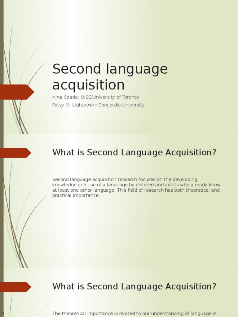 Understanding Second Language Acquisition: A Comprehensive Overview of Theoretical Frameworks ...