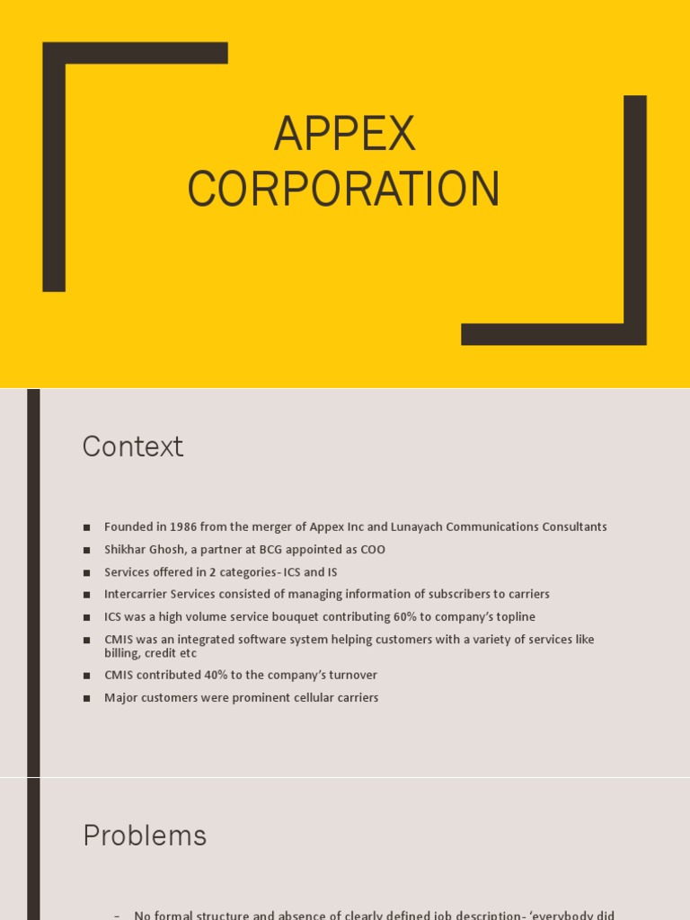 Appex Corporation | PDF | Business | Economies