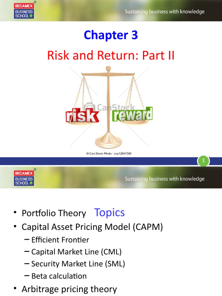Ifm-Chapter 3 - Risk and Return 2 (Slide) | PDF | Capital Asset Pricing Model | Beta (Finance)