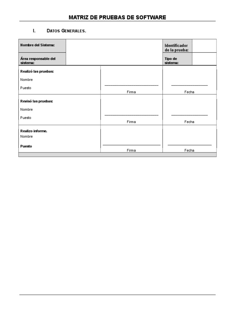 Matriz De Pruebas De Software: Atos Enerales | Pruebas de software ...