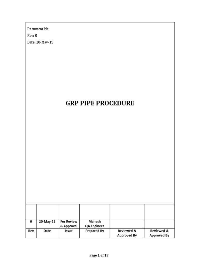 GRE Pipe Fabrication and Bonding Guide | PDF | Adhesive | Pipe (Fluid ...