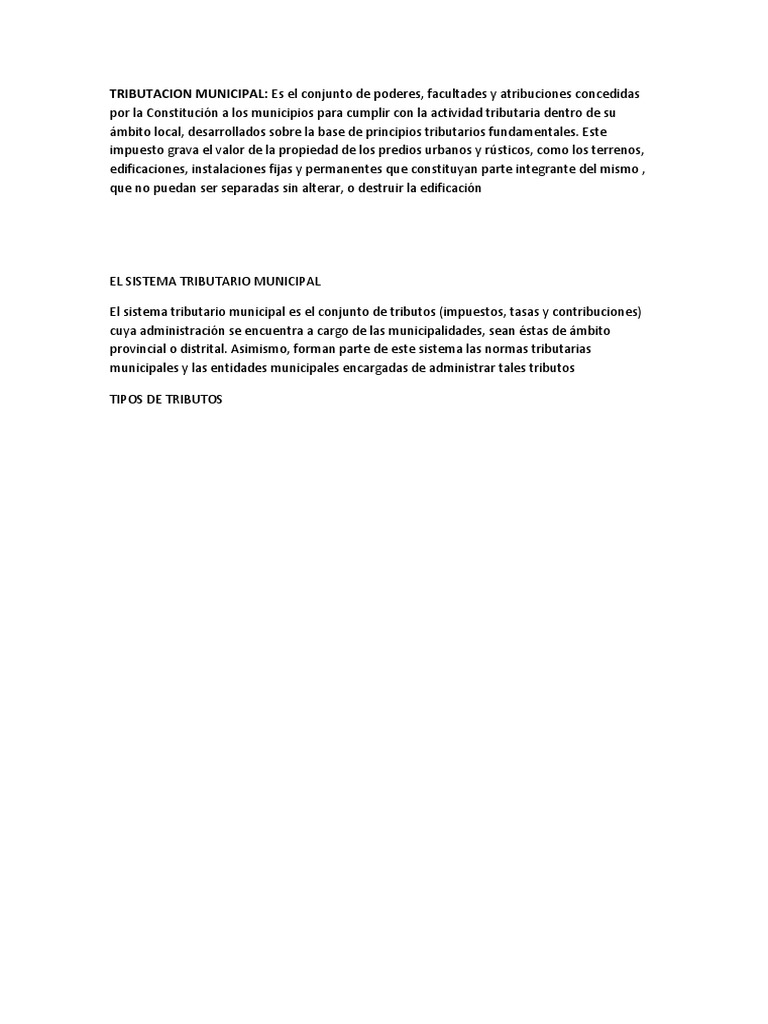 El Sistema Tributario Municipal | PDF | Impuestos | Propiedad El Sistema Tributario Municipal | PDF | Impuestos | Propiedad