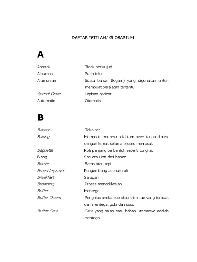 Daftar Istilah/ Glosarium | PDF