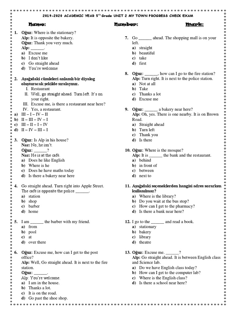 5th Grade Unit 2 Progress Check Exam | PDF