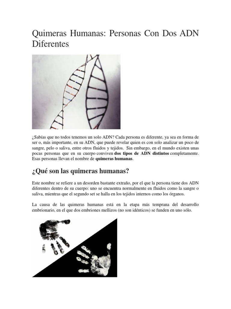 Quimeras Humanas | PDF | Gemelo | Adn