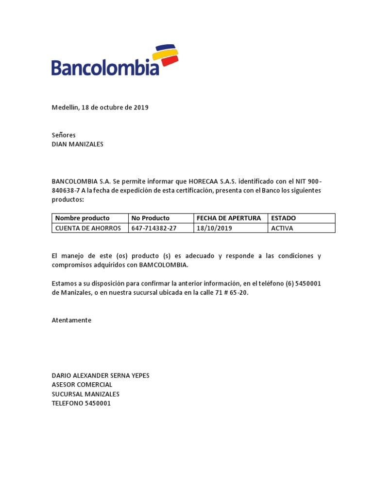Certificacion Bancaria | PDF