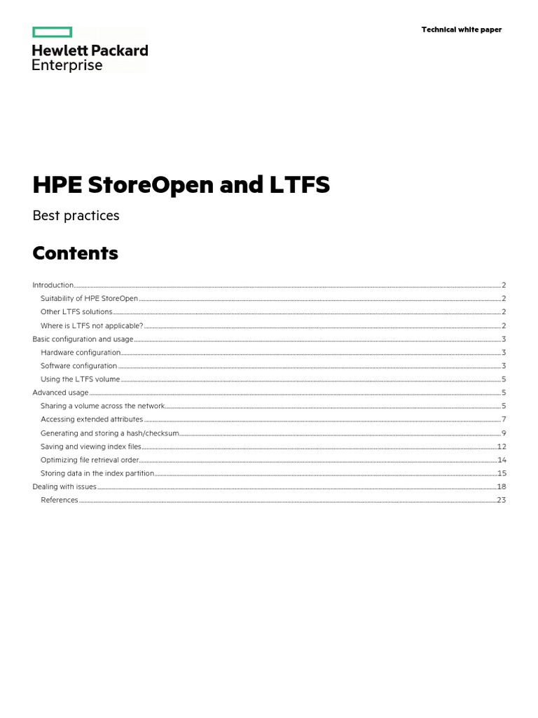 Hpe Storeopen and LTFS: Best Practices | PDF | Computer File | Command ...