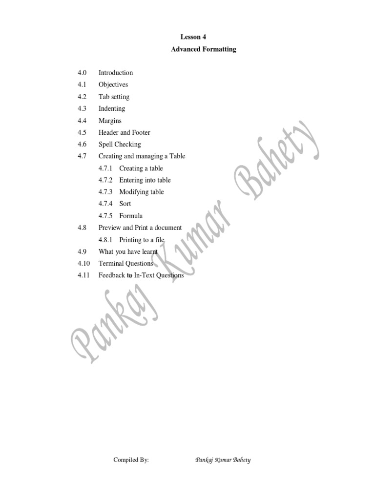 Advanced Formatting 1 | PDF | Menu (Computing) | Paragraph