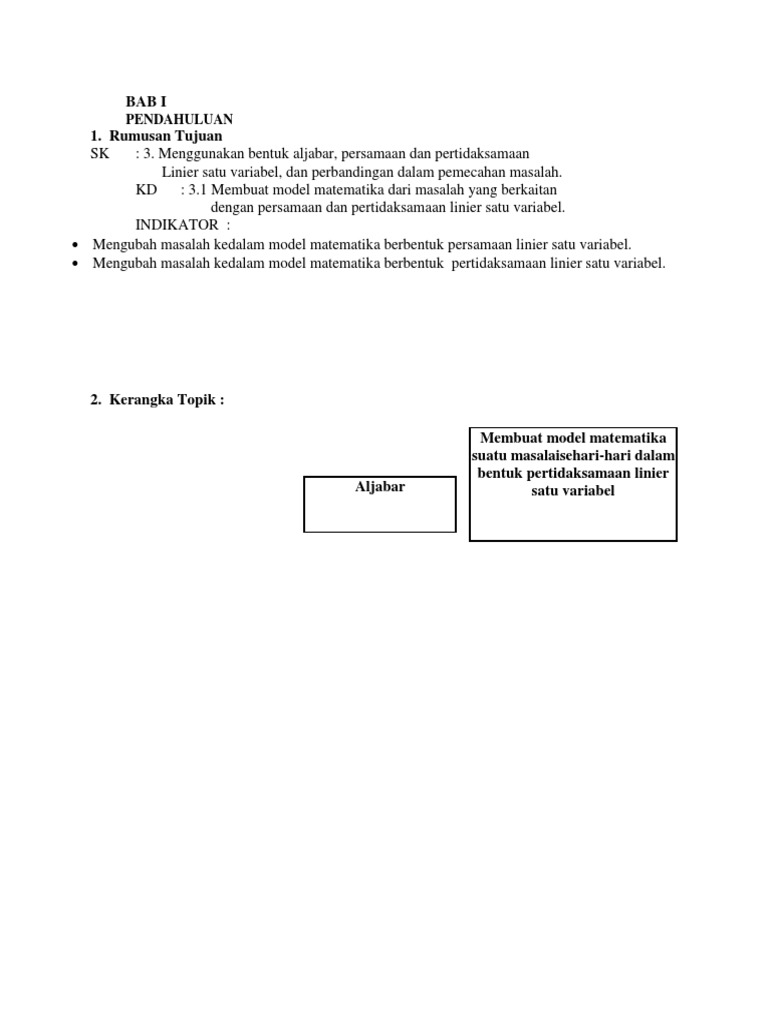 Pertidaksamaan Linier Satu Variabel | PDF