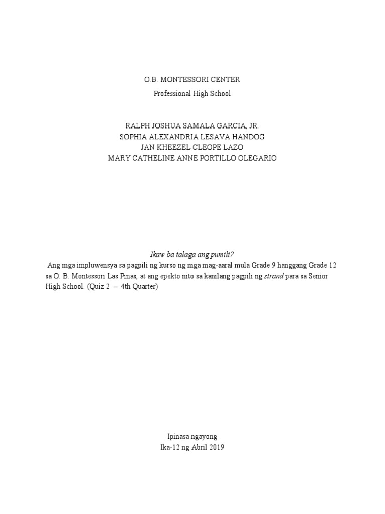 Research Paper For Filipino | PDF