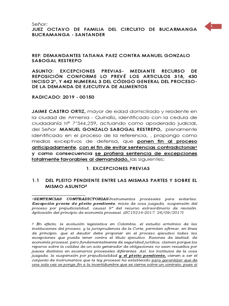 Excepciones Previas - Pleito Pendiente | PDF | Caso de ley | Legislación