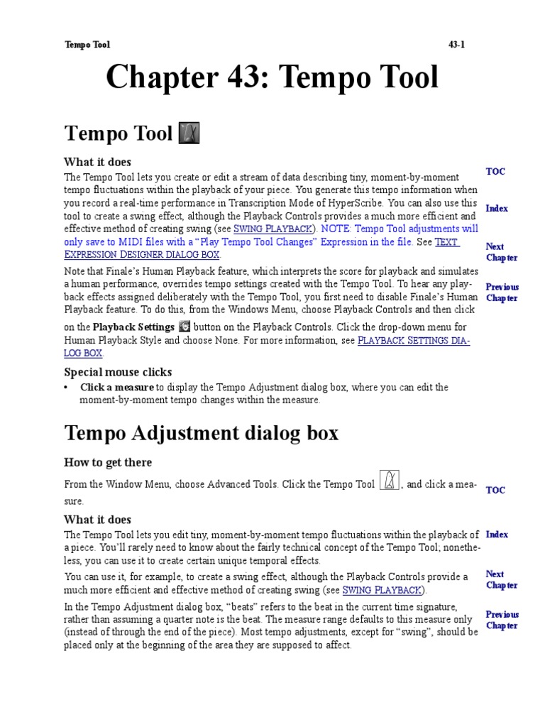 Chapter 43: Tempo Tool | PDF | Tempo | Dialog Box