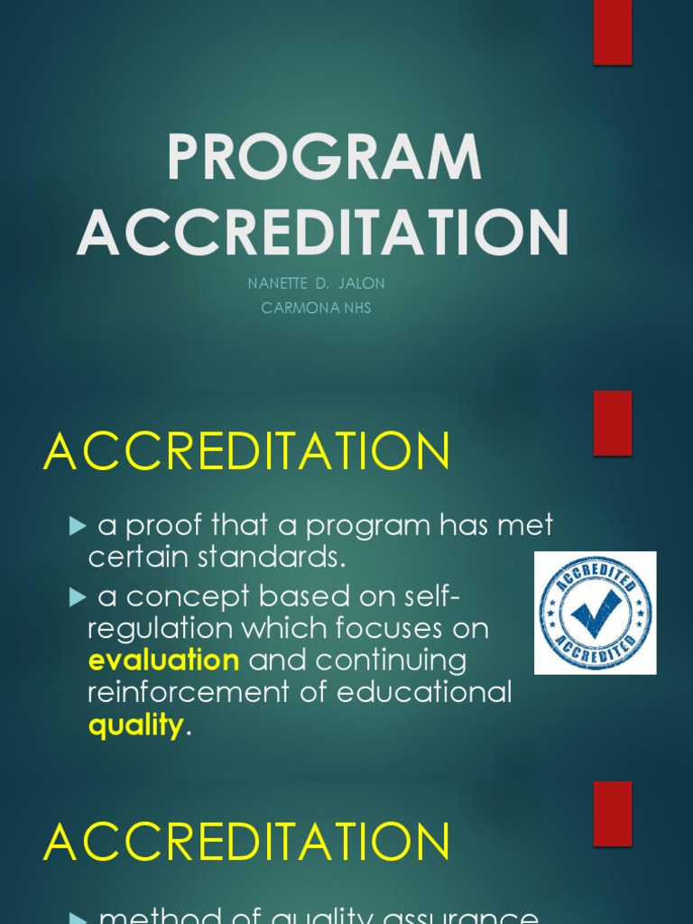 Program Accreditation | PDF | Rubric (Academic) | Governance