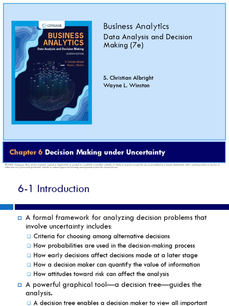 Business Analytics: Data Analysis and Decision Making (7e) | PDF | Risk ...