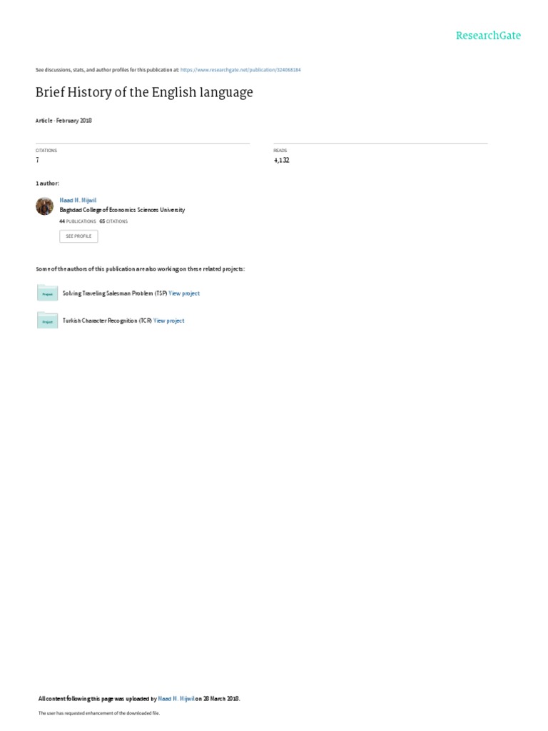 Brief History of the English Language | PDF | English Language | French ...