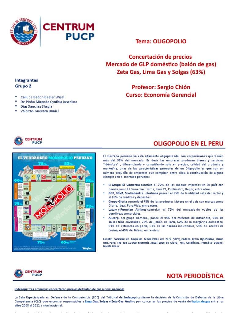 Oligopolio Gas | PDF | Oligopolio | Precios