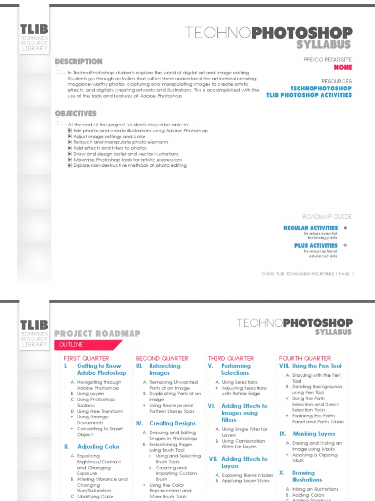 TechnoPhotoshop Syllabus | PDF | Image Editing | Adobe Photoshop
