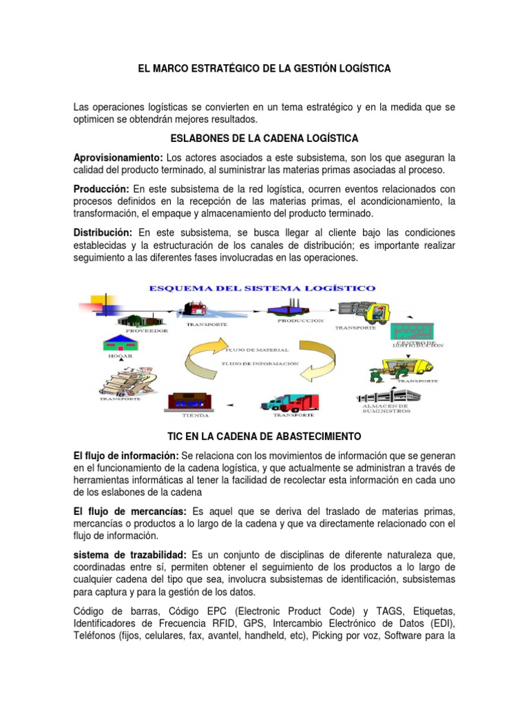 El Marco Estratégico de La Gestión Logística | PDF | Logística ...