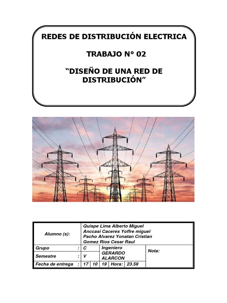 Trabajo 2 Redes de Distribución Electricas | PDF | Transformador ...