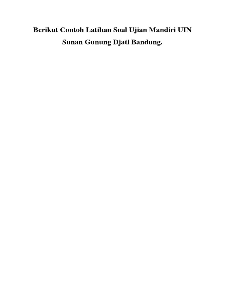 Contoh Soal Ujian Mandiri UIN | PDF