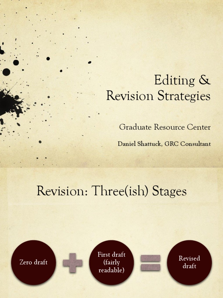 FINAL Editing Revision Strategies | PDF | Editing | Verb