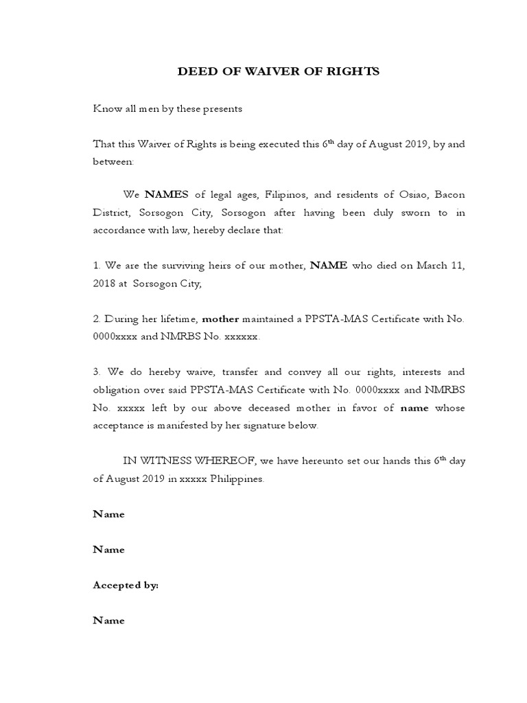 Waiver of Rights SCRIBD | PDF