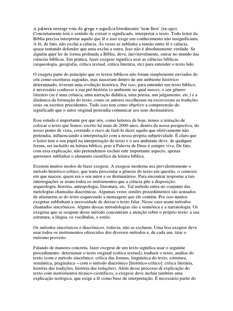 Entendendo a Exegese Bíblica: Seus Conceitos, Métodos e Importância ...