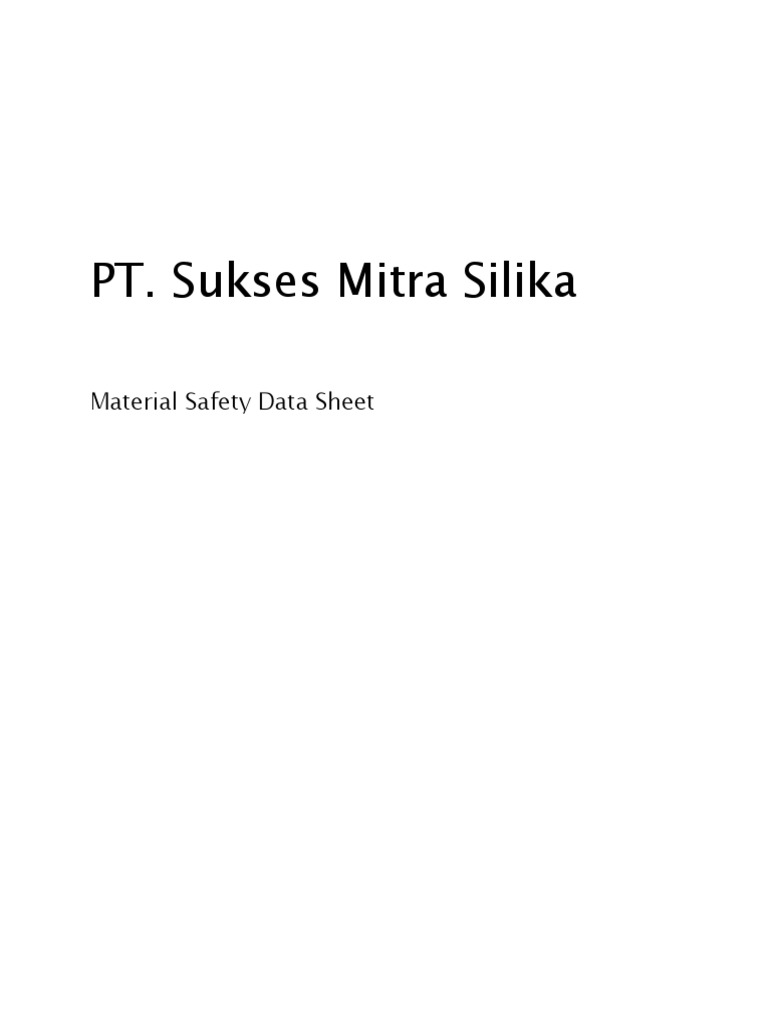 MSDS PT SMS | PDF | Silicon Dioxide | Toxicity