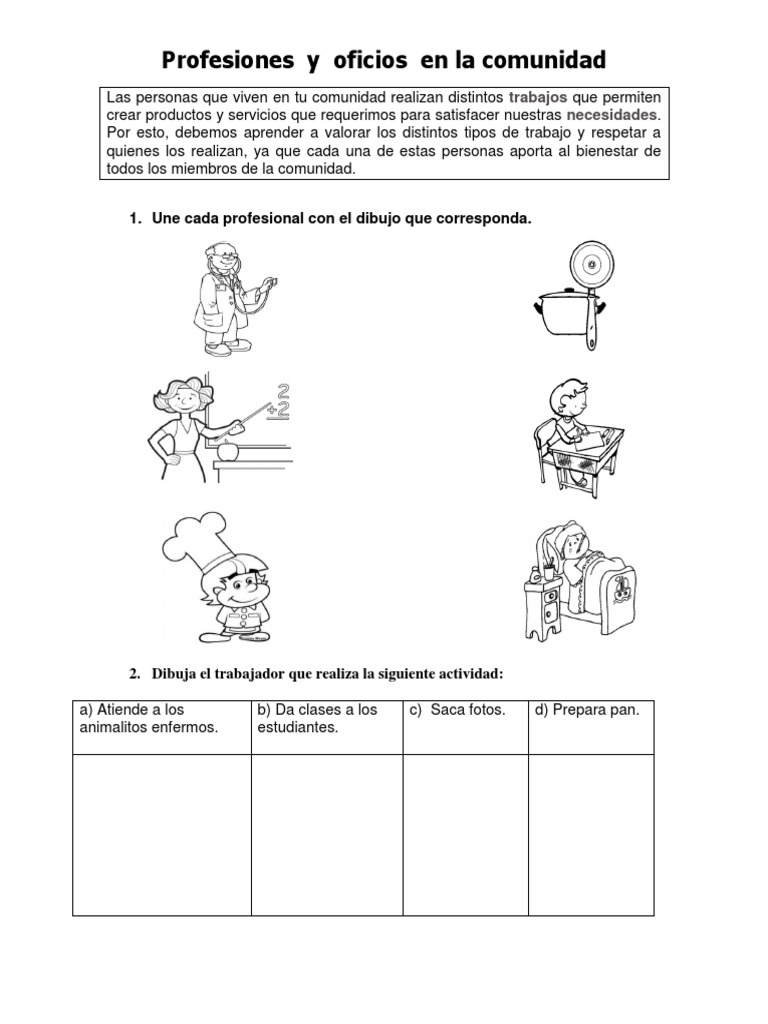 Profesiones y Oficios en La Comunidad | PDF