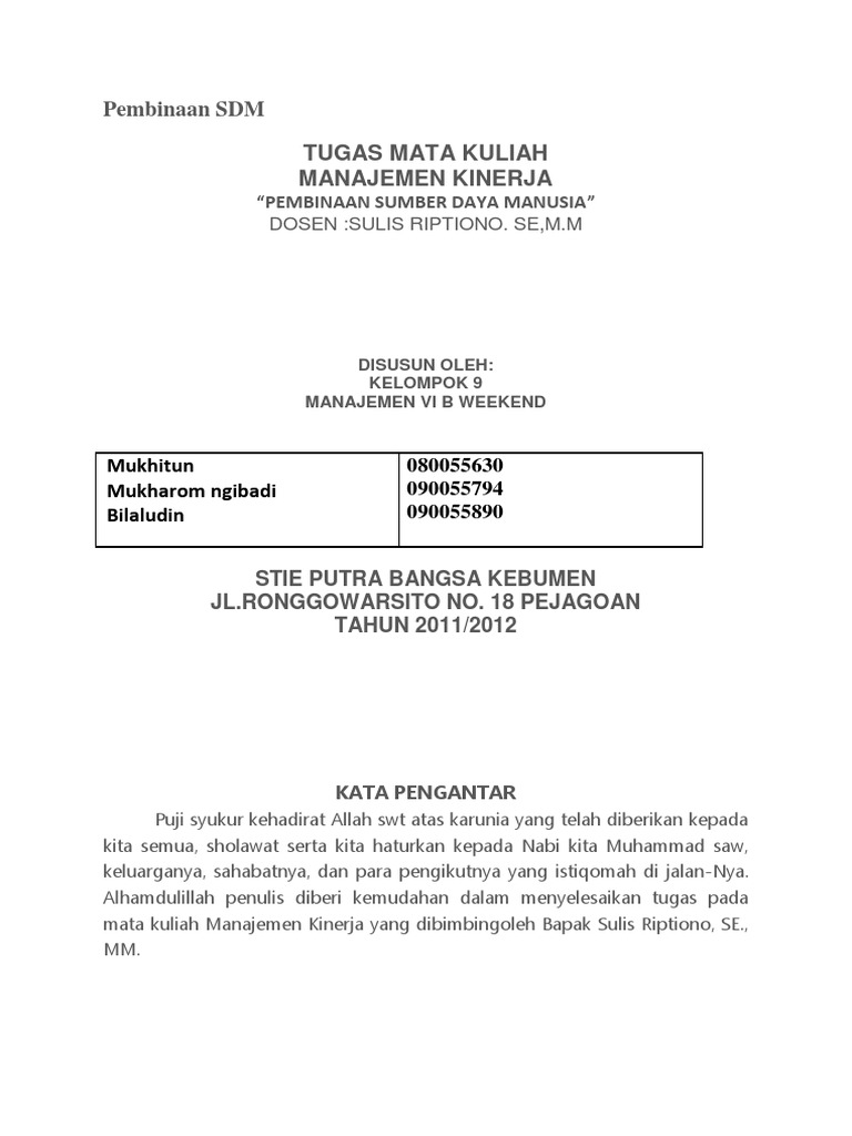 Pembinaan SDM | PDF | Karier & Perkembangan | Bisnis