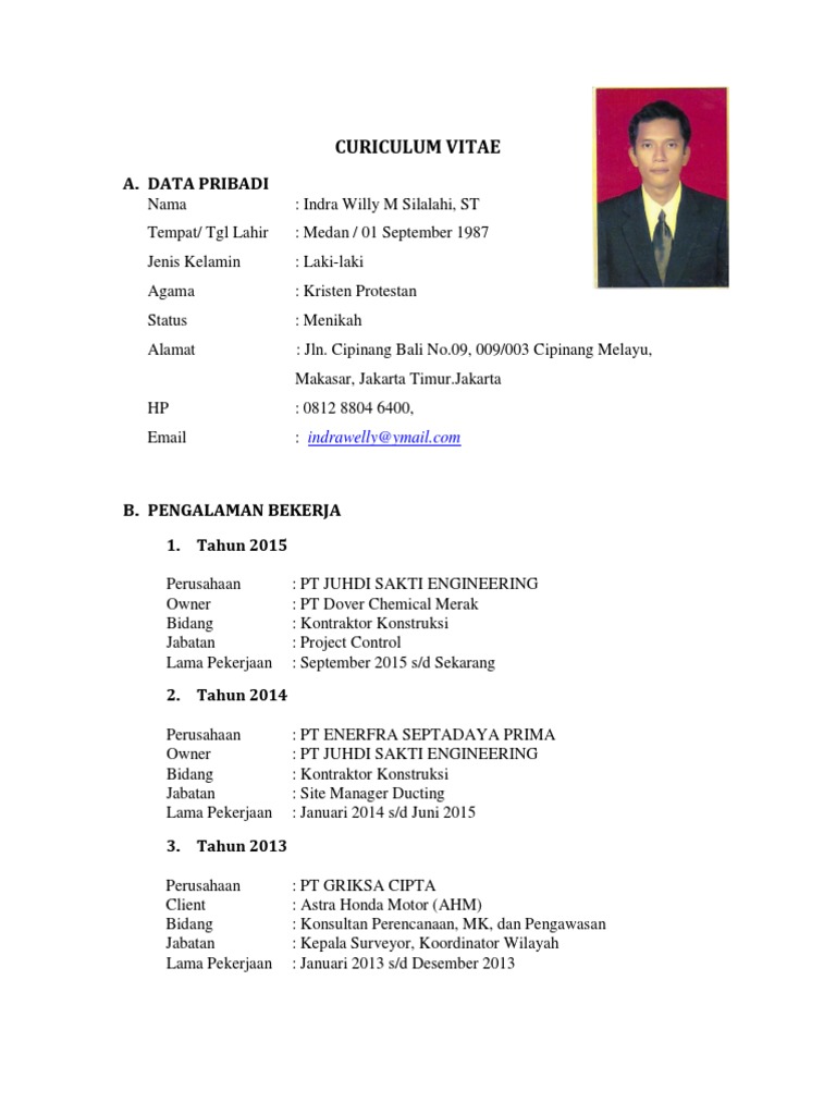 Lamaran CV Indra | PDF